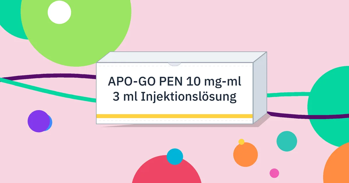 Symbolbild: Packung mit der Aufschrift APO-GO PEN 10 mg-ml 3 ml Injektionslösung (PZN 11710710) – Verfügbarkeit und Bezug in Apotheken in Frankfurt am Main