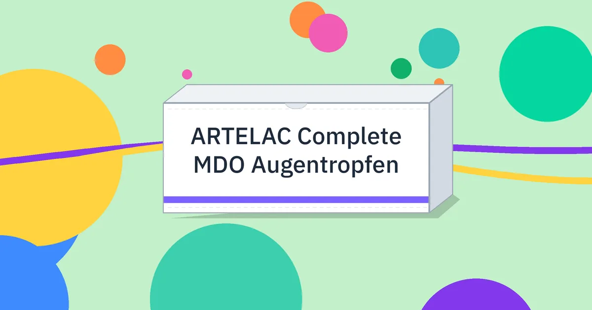 Symbolbild: Packung mit der Aufschrift ARTELAC Complete MDO Augentropfen (PZN 19847130) – Verfügbarkeit und Bezug in Apotheken in Frankfurt am Main