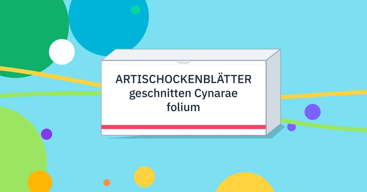 Symbolbild: Packung mit der Aufschrift ARTISCHOCKENBLÄTTER geschnitten Cynarae folium (PZN 20954115) – Verfügbarkeit und Bezug in Apotheken in Frankfurt am Main