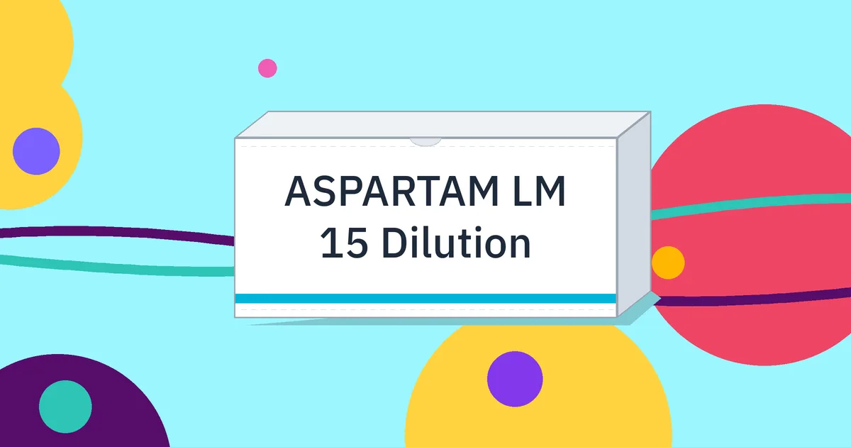 Symbolbild: Packung mit der Aufschrift ASPARTAM LM 15 Dilution (PZN 12782025) – Verfügbarkeit und Bezug in Apotheken in Frankfurt am Main