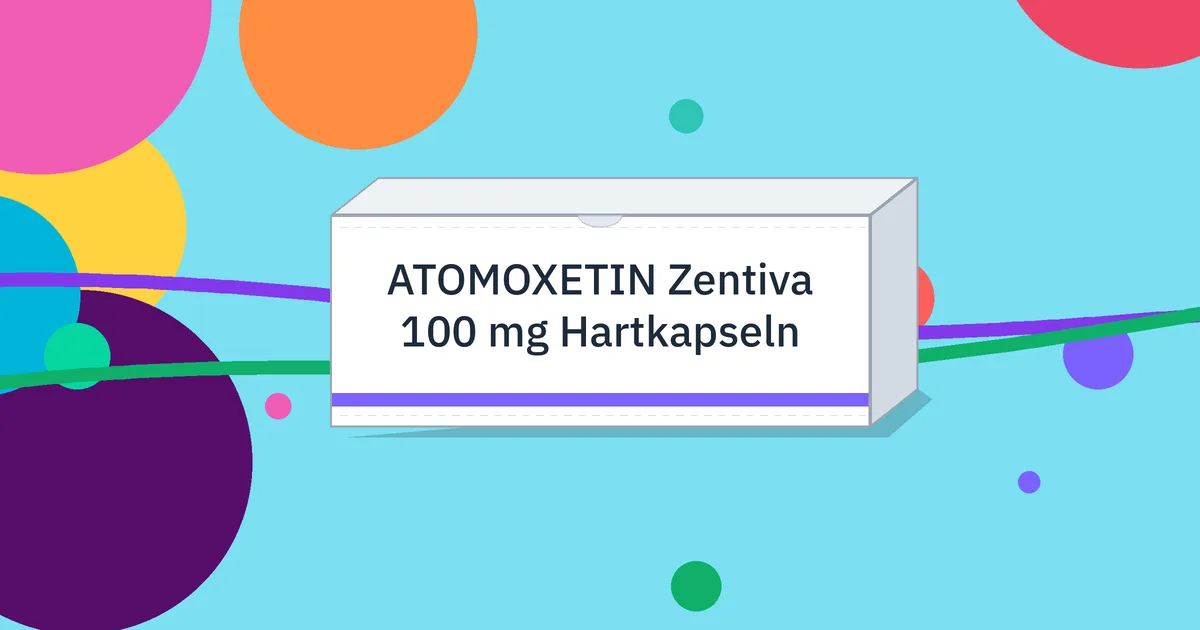 Symbolbild: Packung mit der Aufschrift ATOMOXETIN Zentiva 100 mg Hartkapseln (PZN 14313582) – Verfügbarkeit und Bezug in Apotheken in Frankfurt am Main