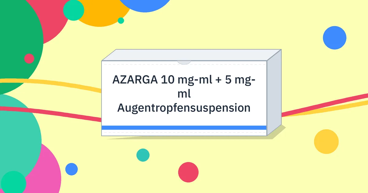 Symbolbild: Packung mit der Aufschrift AZARGA 10 mg-ml + 5 mg-ml Augentropfensuspension (PZN 11667960) – Verfügbarkeit und Bezug in Apotheken in Frankfurt am Main