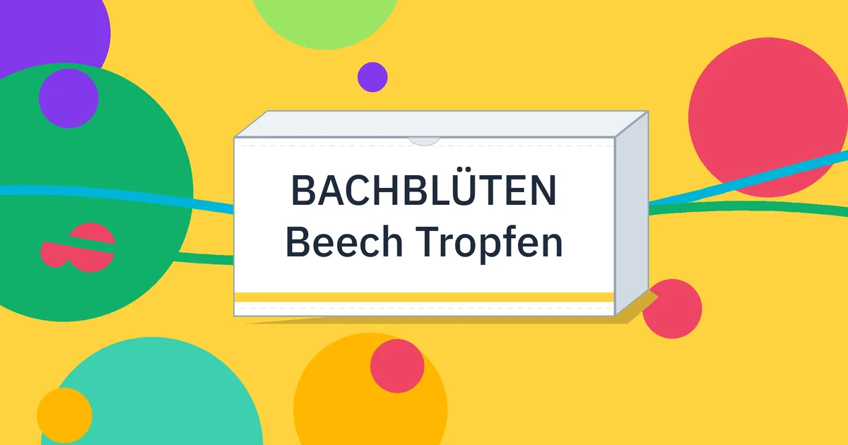 Symbolbild: Packung mit der Aufschrift BACHBLÜTEN Beech Tropfen (PZN 07089523) – Verfügbarkeit und Bezug in Apotheken in Frankfurt am Main