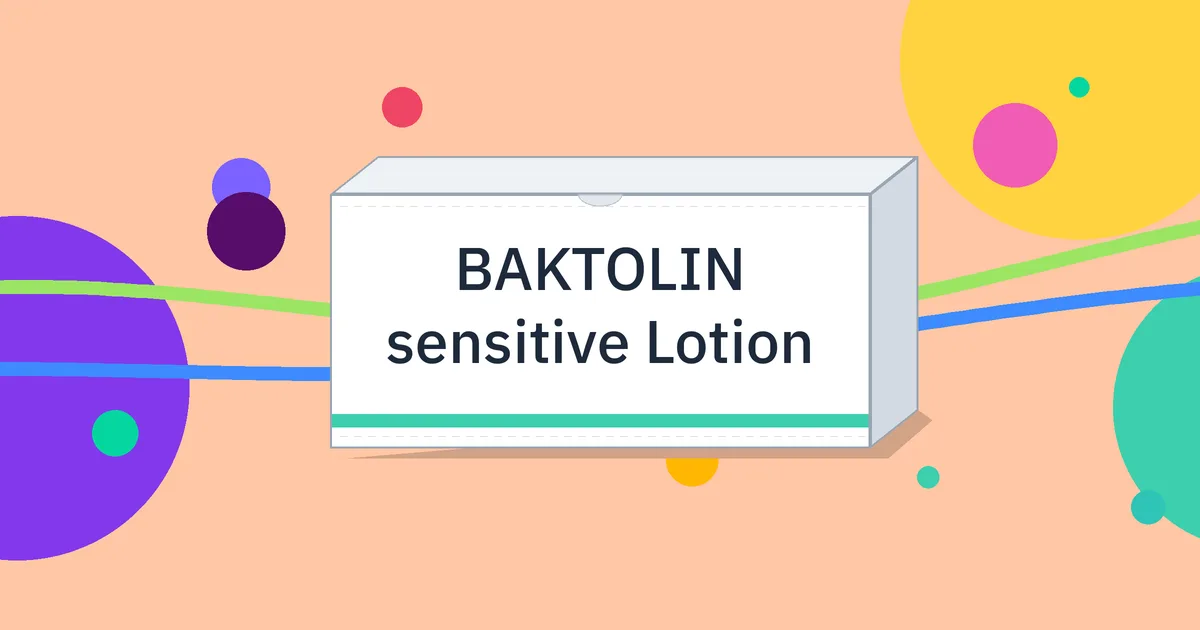 Symbolbild: Packung mit der Aufschrift BAKTOLIN sensitive Lotion (PZN 07259824) – Verfügbarkeit und Bezug in Apotheken in Frankfurt am Main