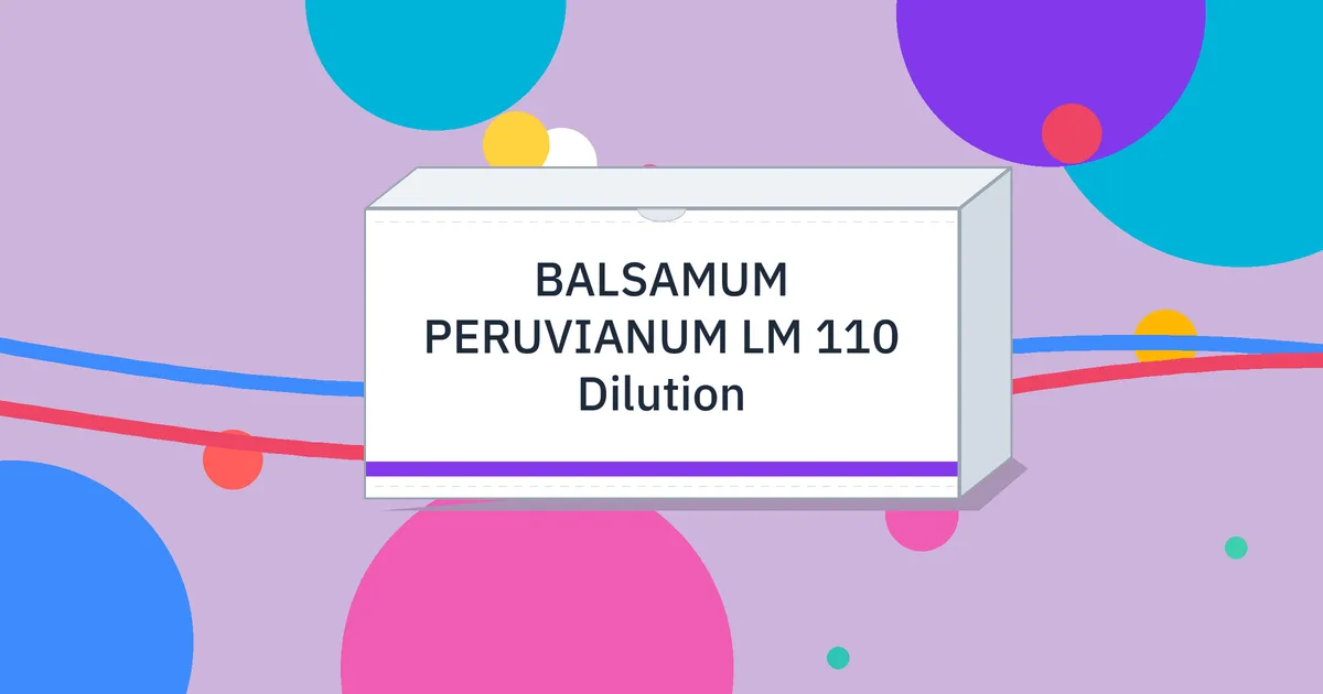 Symbolbild: Packung mit der Aufschrift BALSAMUM PERUVIANUM LM 110 Dilution (PZN 12787502) – Verfügbarkeit und Bezug in Apotheken in Frankfurt am Main