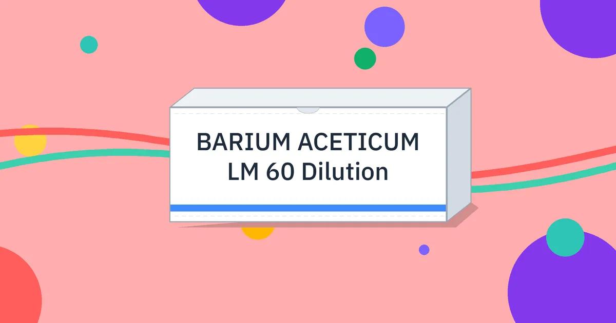 Symbolbild: Packung mit der Aufschrift BARIUM ACETICUM LM 60 Dilution (PZN 12788772) – Verfügbarkeit und Bezug in Apotheken in Frankfurt am Main