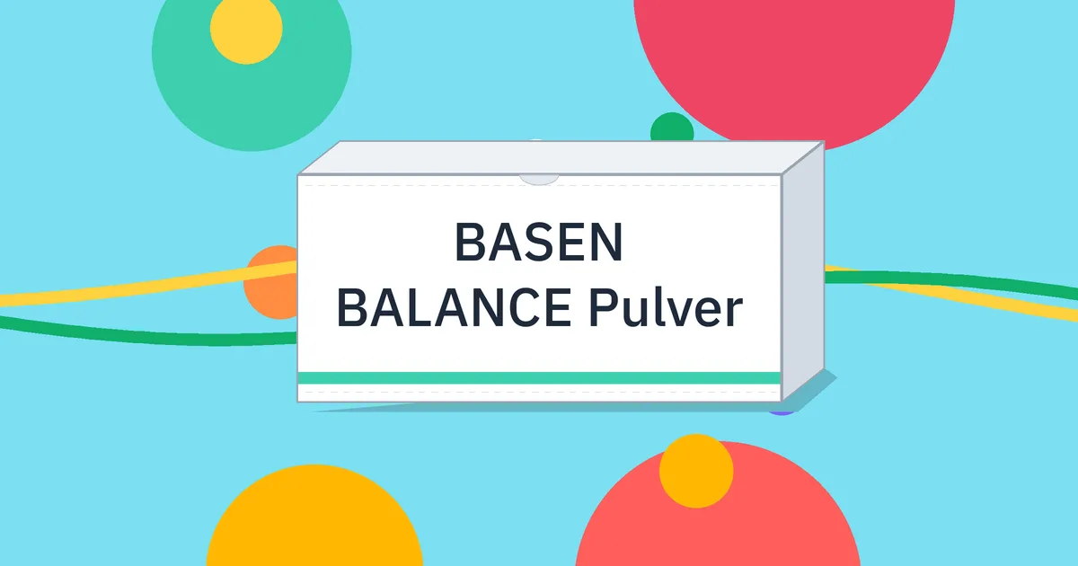 Symbolbild: Packung mit der Aufschrift BASEN BALANCE Pulver (PZN 19198430) – Verfügbarkeit und Bezug in Apotheken in Frankfurt am Main