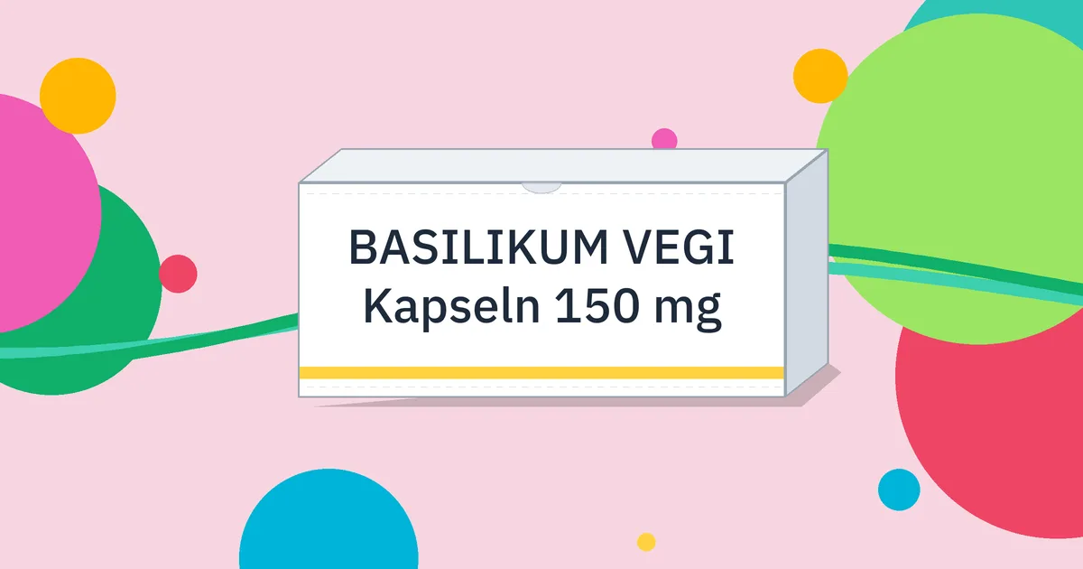 Symbolbild: Packung mit der Aufschrift BASILIKUM VEGI Kapseln 150 mg (PZN 15815914) – Verfügbarkeit und Bezug in Apotheken in Frankfurt am Main