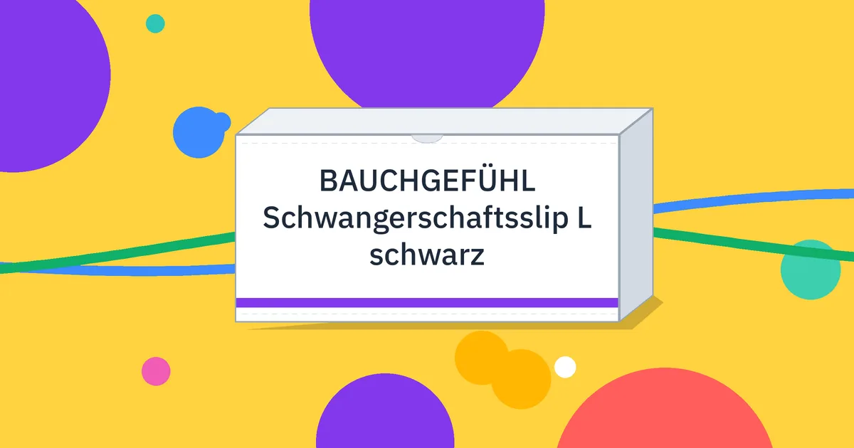 Symbolbild: Packung mit der Aufschrift BAUCHGEFÜHL Schwangerschaftsslip L schwarz (PZN 16127866) – Verfügbarkeit und Bezug in Apotheken in Frankfurt am Main