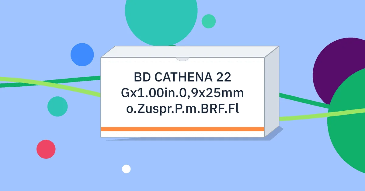 Symbolbild: Packung mit der Aufschrift BD CATHENA 22 Gx1.00in.0,9x25mm o.Zuspr.P.m.BRF.Fl (PZN 16910655) – Verfügbarkeit und Bezug in Apotheken in Frankfurt am Main