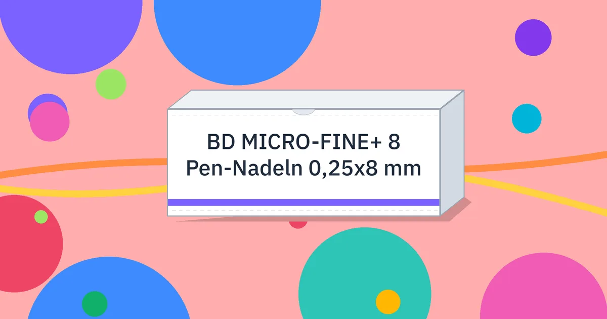 Symbolbild: Packung mit der Aufschrift BD MICRO-FINE+ 8 Pen-Nadeln 0,25x8 mm (PZN 11049096) – Verfügbarkeit und Bezug in Apotheken in Frankfurt am Main