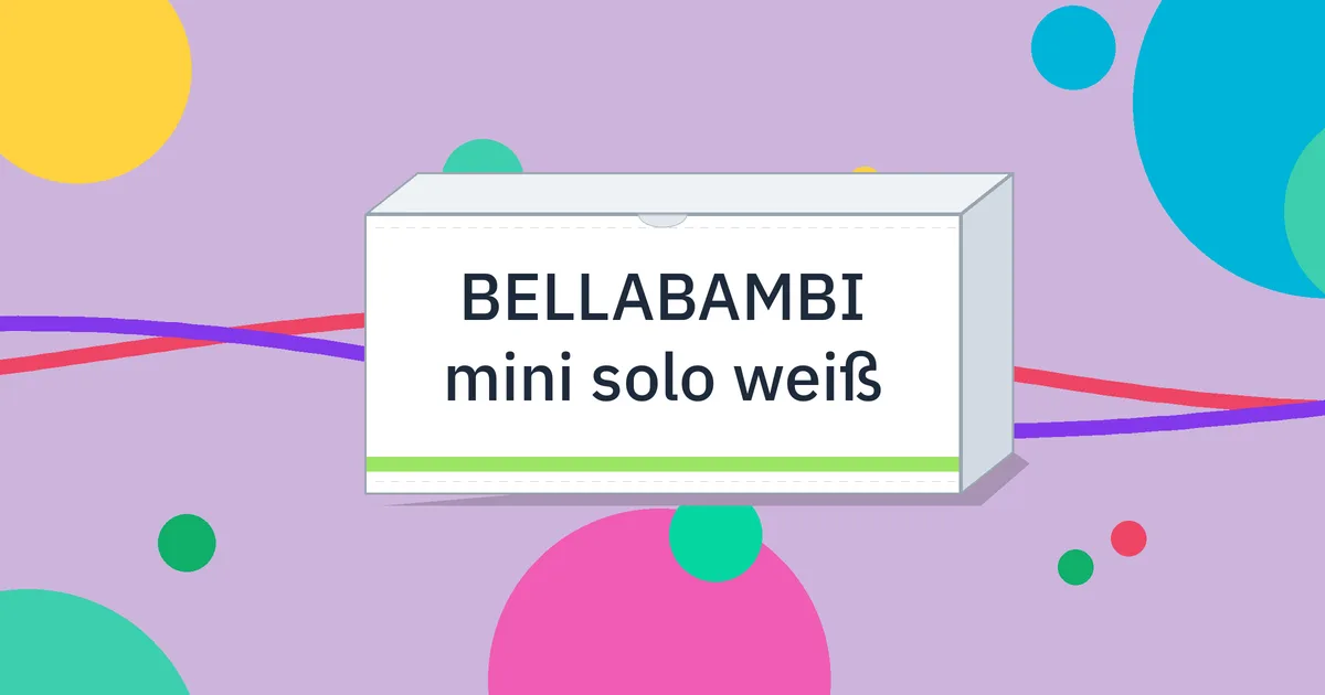 Symbolbild: Packung mit der Aufschrift BELLABAMBI mini solo weiß (PZN 12425555) – Verfügbarkeit und Bezug in Apotheken in Frankfurt am Main