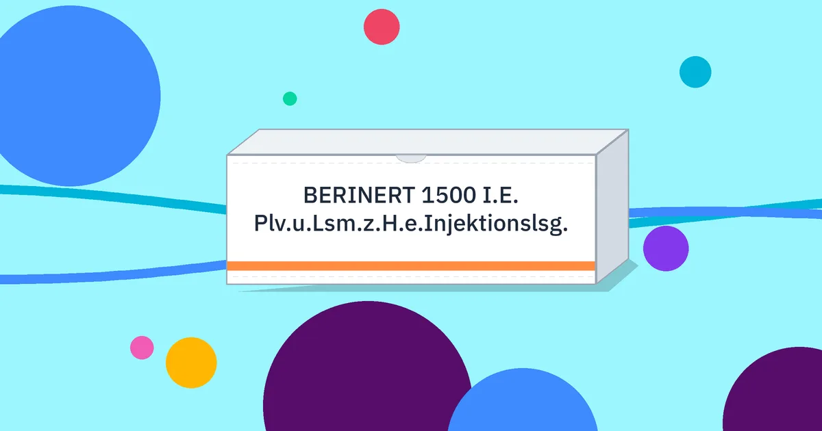 Symbolbild: Packung mit der Aufschrift BERINERT 1500 I.E. Plv.u.Lsm.z.H.e.Injektionslsg. (PZN 19643143) – Verfügbarkeit und Bezug in Apotheken in Frankfurt am Main