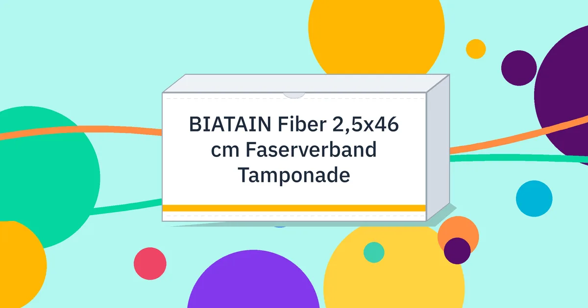 Symbolbild: Packung mit der Aufschrift BIATAIN Fiber 2,5x46 cm Faserverband Tamponade (PZN 17270838) – Verfügbarkeit und Bezug in Apotheken in Frankfurt am Main