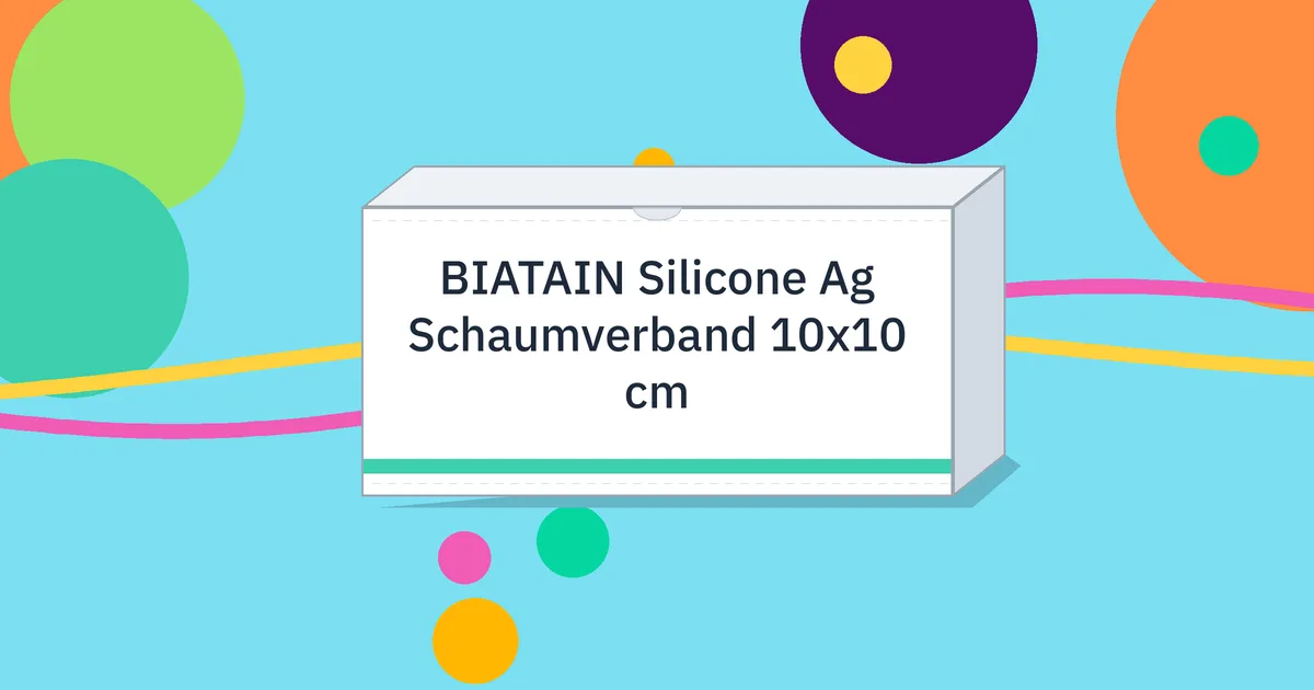 Symbolbild: Packung mit der Aufschrift BIATAIN Silicone Ag Schaumverband 10x10 cm (PZN 12468866) – Verfügbarkeit und Bezug in Apotheken in Frankfurt am Main