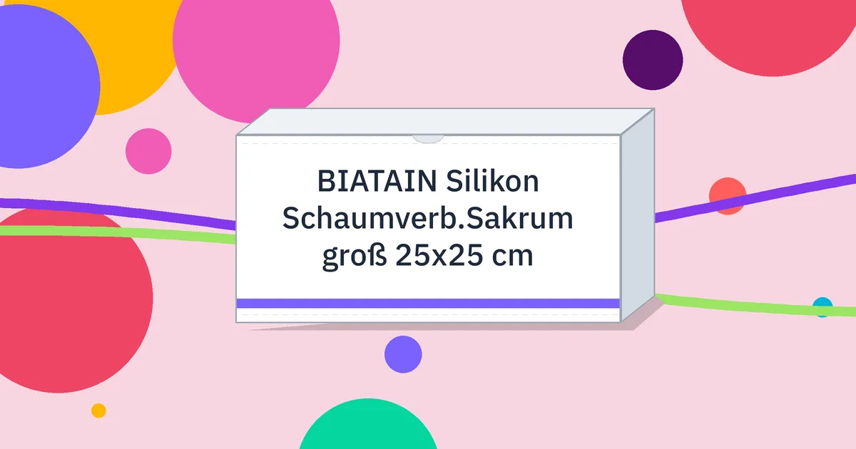 Symbolbild: Packung mit der Aufschrift BIATAIN Silikon Schaumverb.Sakrum groß 25x25 cm (PZN 12738716) – Verfügbarkeit und Bezug in Apotheken in Frankfurt am Main