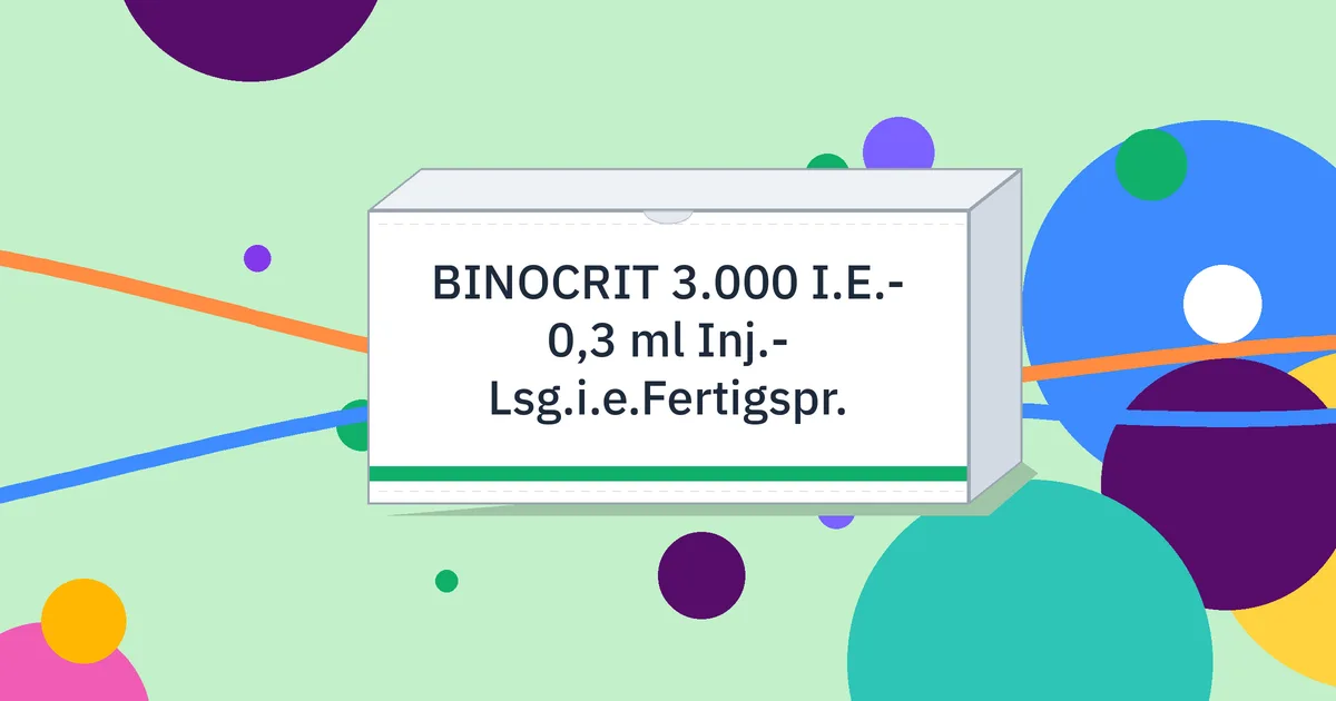 Symbolbild: Packung mit der Aufschrift BINOCRIT 3.000 I.E.-0,3 ml Inj.-Lsg.i.e.Fertigspr. (PZN 17441748) – Verfügbarkeit und Bezug in Apotheken in Frankfurt am Main