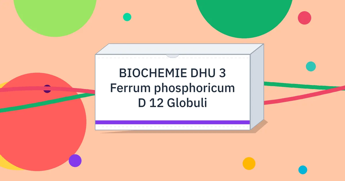 Symbolbild: Packung mit der Aufschrift BIOCHEMIE DHU 3 Ferrum phosphoricum D 12 Globuli (PZN 10545887) – Verfügbarkeit und Bezug in Apotheken in Frankfurt am Main