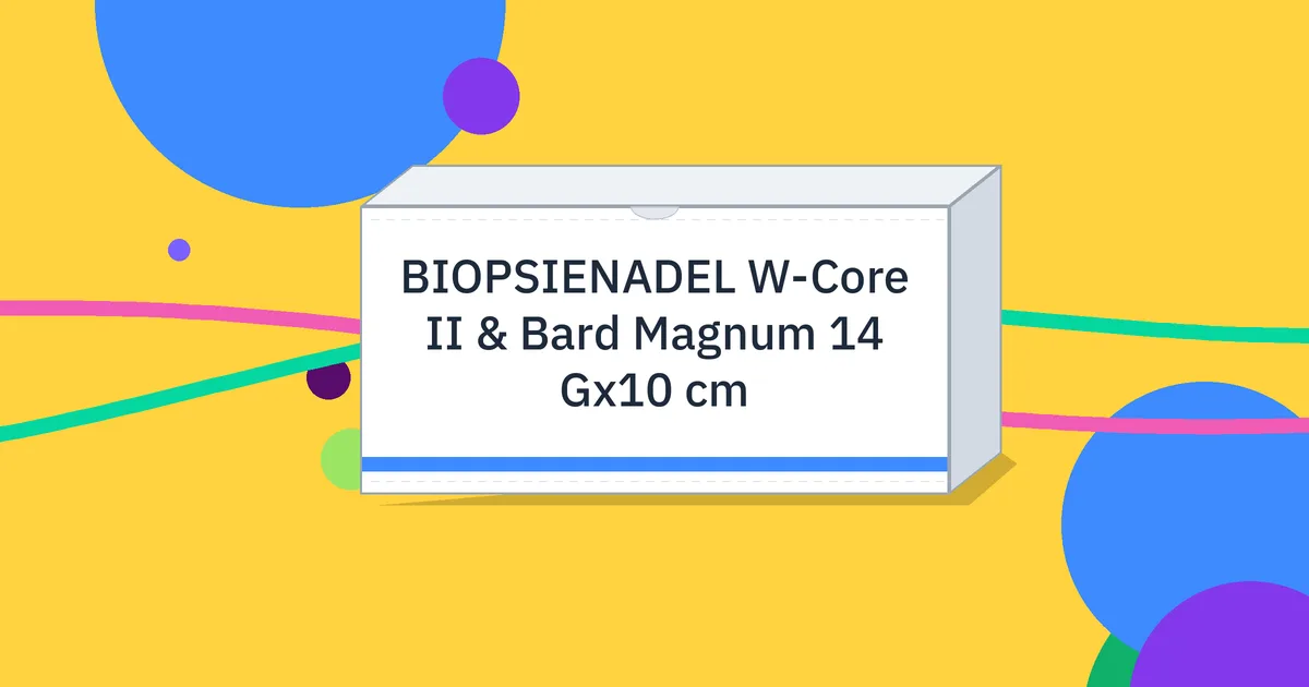 Symbolbild: Packung mit der Aufschrift BIOPSIENADEL W-Core II & Bard Magnum 14 Gx10 cm (PZN 19529335) – Verfügbarkeit und Bezug in Apotheken in Frankfurt am Main