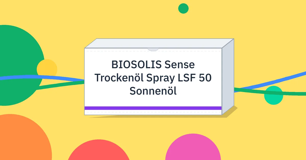 Symbolbild: Packung mit der Aufschrift BIOSOLIS Sense Trockenöl Spray LSF 50 Sonnenöl (PZN 18054143) – Verfügbarkeit und Bezug in Apotheken in Frankfurt am Main