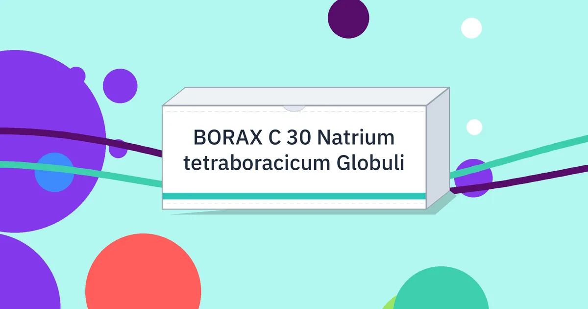 Symbolbild: Packung mit der Aufschrift BORAX C 30 Natrium tetraboracicum Globuli (PZN 17298966) – Verfügbarkeit und Bezug in Apotheken in Frankfurt am Main