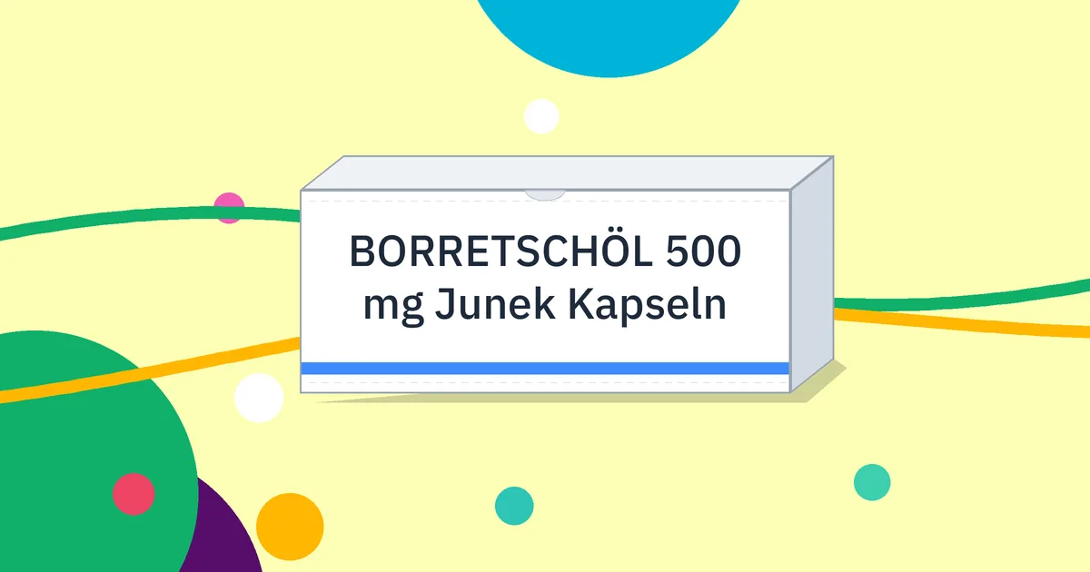 Symbolbild: Packung mit der Aufschrift BORRETSCHÖL 500 mg Junek Kapseln (PZN 07079849) – Verfügbarkeit und Bezug in Apotheken in Frankfurt am Main