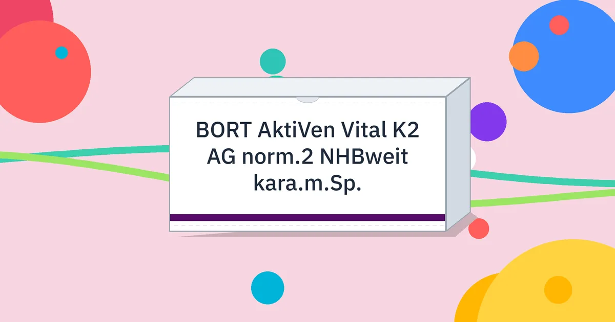 Symbolbild: Packung mit der Aufschrift BORT AktiVen Vital K2 AG norm.2 NHBweit kara.m.Sp. (PZN 12384460) – Verfügbarkeit und Bezug in Apotheken in Frankfurt am Main
