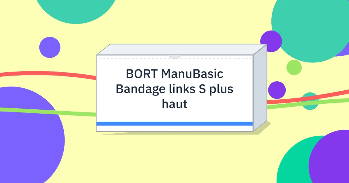 Symbolbild: Packung mit der Aufschrift BORT ManuBasic Bandage links S plus haut (PZN 16317644) – Verfügbarkeit und Bezug in Apotheken in Frankfurt am Main