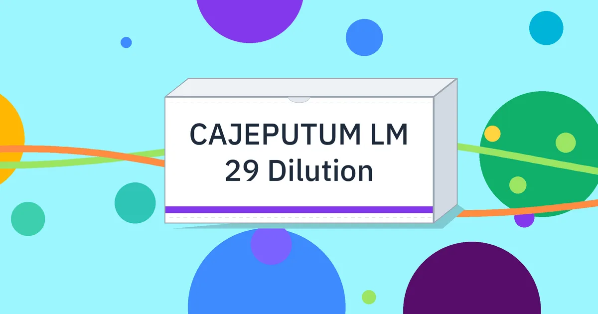 Symbolbild: Packung mit der Aufschrift CAJEPUTUM LM 29 Dilution (PZN 12799758) – Verfügbarkeit und Bezug in Apotheken in Frankfurt am Main