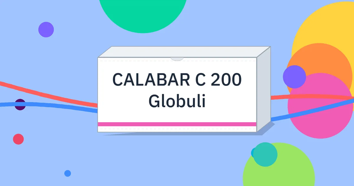 Symbolbild: Packung mit der Aufschrift CALABAR C 200 Globuli (PZN 16689624) – Verfügbarkeit und Bezug in Apotheken in Frankfurt am Main