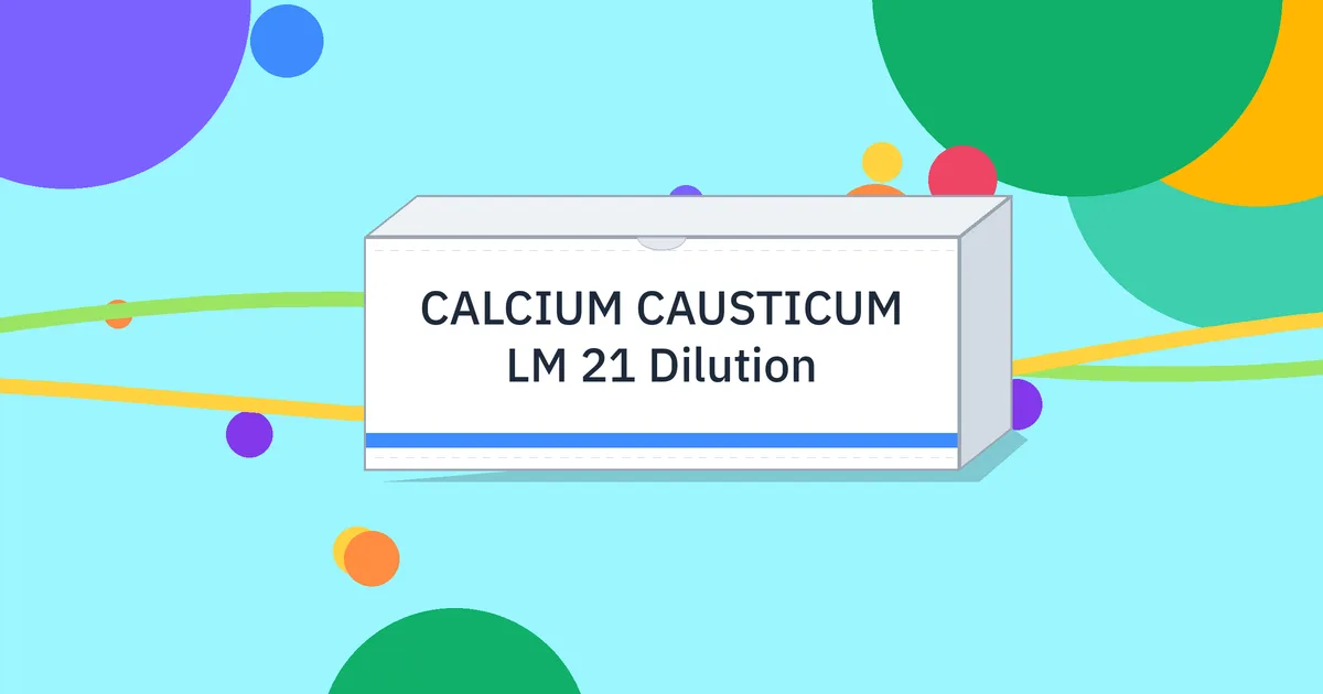 Symbolbild: Packung mit der Aufschrift CALCIUM CAUSTICUM LM 21 Dilution (PZN 12804028) – Verfügbarkeit und Bezug in Apotheken in Frankfurt am Main