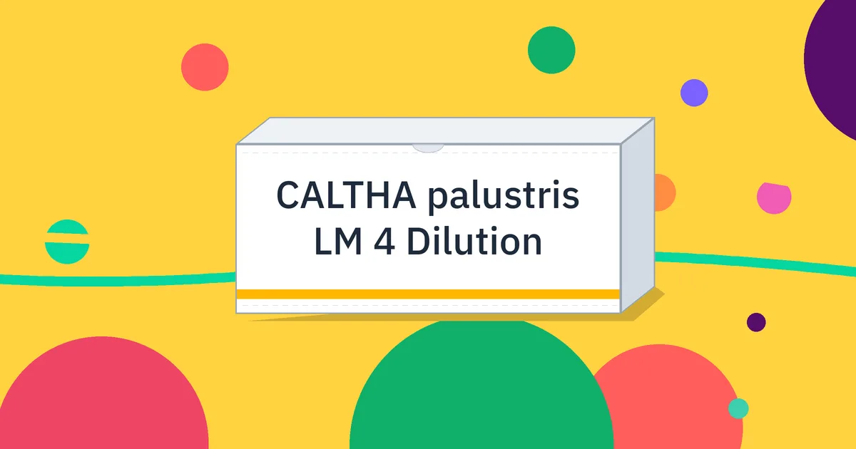 Symbolbild: Packung mit der Aufschrift CALTHA palustris LM 4 Dilution (PZN 13411495) – Verfügbarkeit und Bezug in Apotheken in Frankfurt am Main