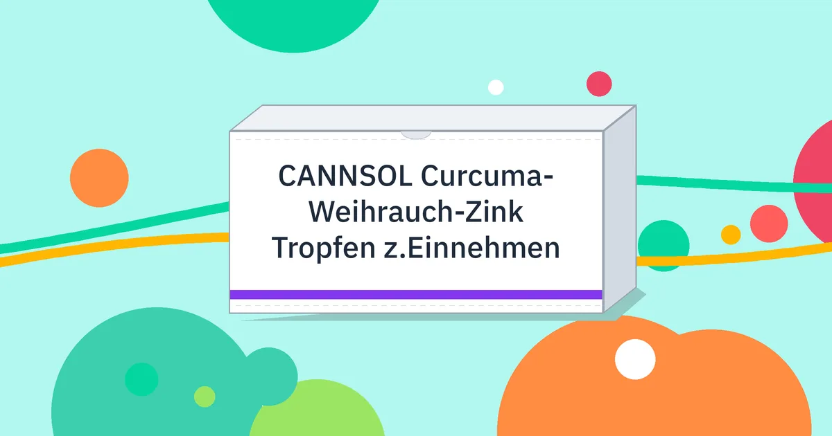 Symbolbild: Packung mit der Aufschrift CANNSOL Curcuma-Weihrauch-Zink Tropfen z.Einnehmen (PZN 19360824) – Verfügbarkeit und Bezug in Apotheken in Frankfurt am Main