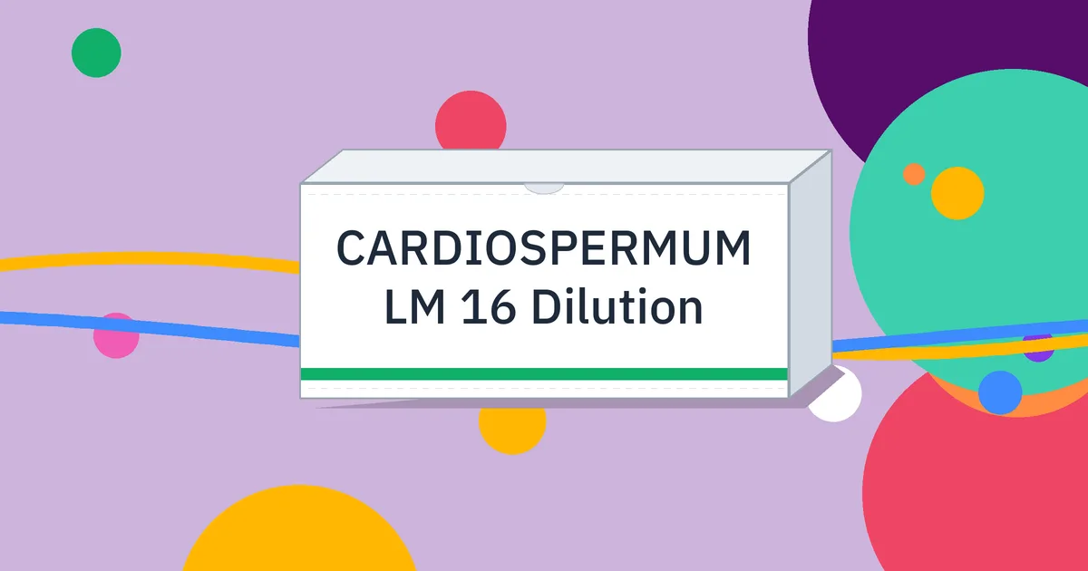 Symbolbild: Packung mit der Aufschrift CARDIOSPERMUM LM 16 Dilution (PZN 12810371) – Verfügbarkeit und Bezug in Apotheken in Frankfurt am Main