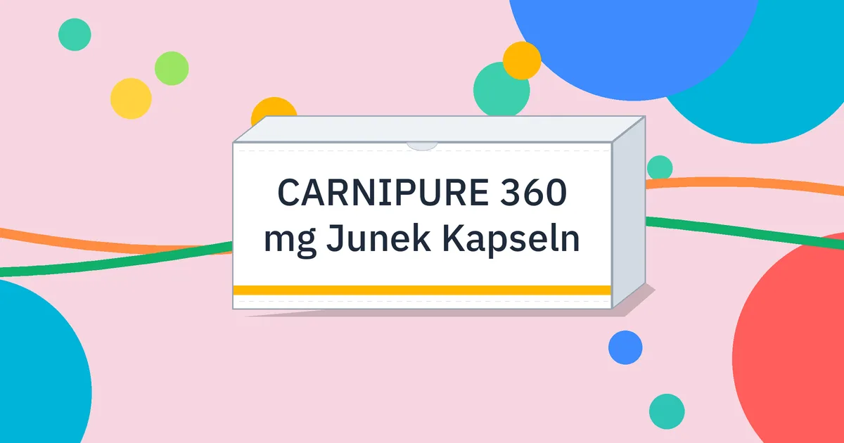 Symbolbild: Packung mit der Aufschrift CARNIPURE 360 mg Junek Kapseln (PZN 00986751) – Verfügbarkeit und Bezug in Apotheken in Frankfurt am Main