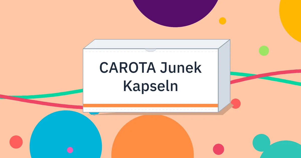 Symbolbild: Packung mit der Aufschrift CAROTA Junek Kapseln (PZN 10337290) – Verfügbarkeit und Bezug in Apotheken in Frankfurt am Main