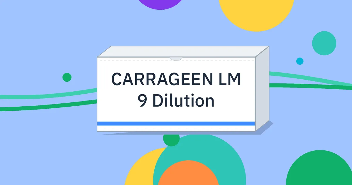 Symbolbild: Packung mit der Aufschrift CARRAGEEN LM 9 Dilution (PZN 13430989) – Verfügbarkeit und Bezug in Apotheken in Frankfurt am Main