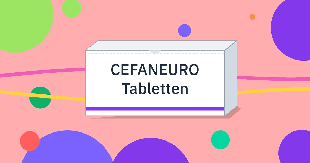 Symbolbild: Packung mit der Aufschrift CEFANEURO Tabletten (PZN 09339088) – Verfügbarkeit und Bezug in Apotheken in Frankfurt am Main