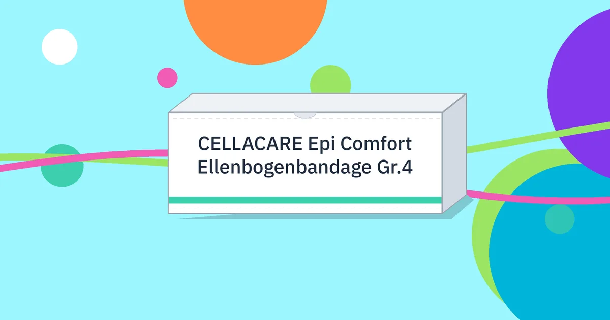 Symbolbild: Packung mit der Aufschrift CELLACARE Epi Comfort Ellenbogenbandage Gr.4 (PZN 11660975) – Verfügbarkeit und Bezug in Apotheken in Frankfurt am Main