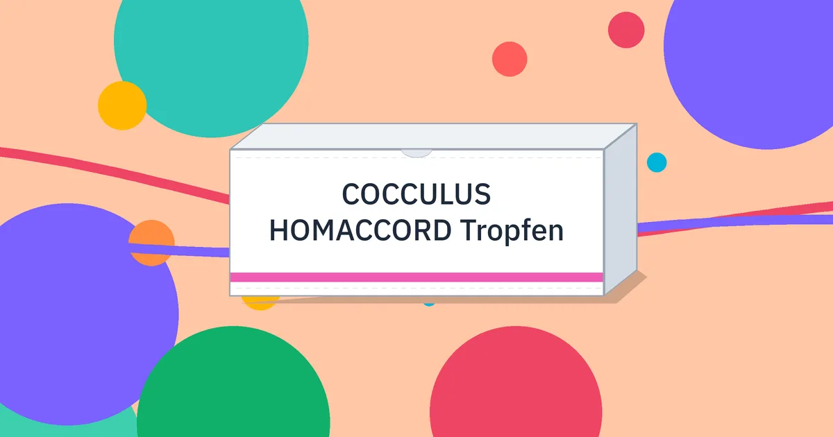 Symbolbild: Packung mit der Aufschrift COCCULUS HOMACCORD Tropfen (PZN 00221540) – Verfügbarkeit und Bezug in Apotheken in Frankfurt am Main