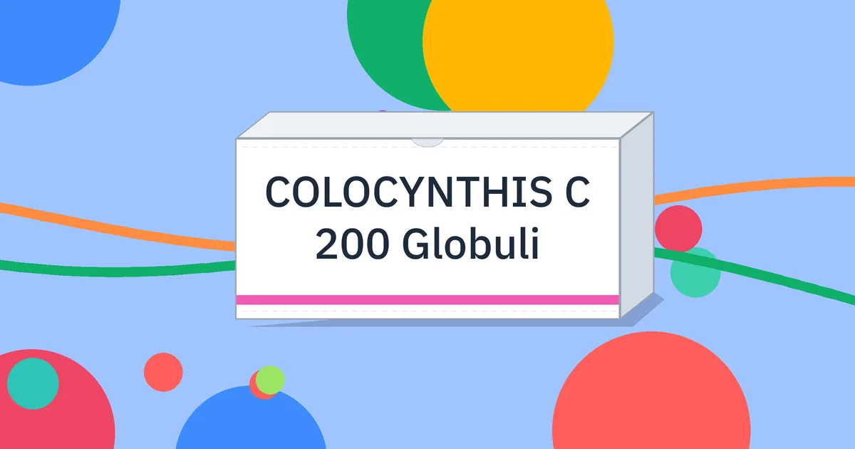 Symbolbild: Packung mit der Aufschrift COLOCYNTHIS C 200 Globuli (PZN 04213448) – Verfügbarkeit und Bezug in Apotheken in Frankfurt am Main