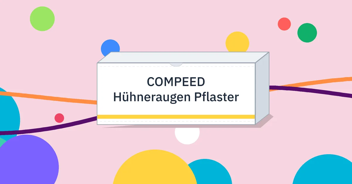 Symbolbild: Packung mit der Aufschrift COMPEED Hühneraugen Pflaster (PZN 07705502) – Verfügbarkeit und Bezug in Apotheken in Frankfurt am Main