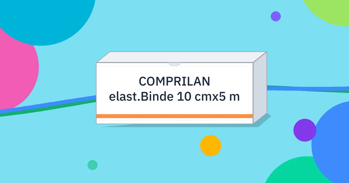 Symbolbild: Packung mit der Aufschrift COMPRILAN elast.Binde 10 cmx5 m (PZN 17451020) – Verfügbarkeit und Bezug in Apotheken in Frankfurt am Main