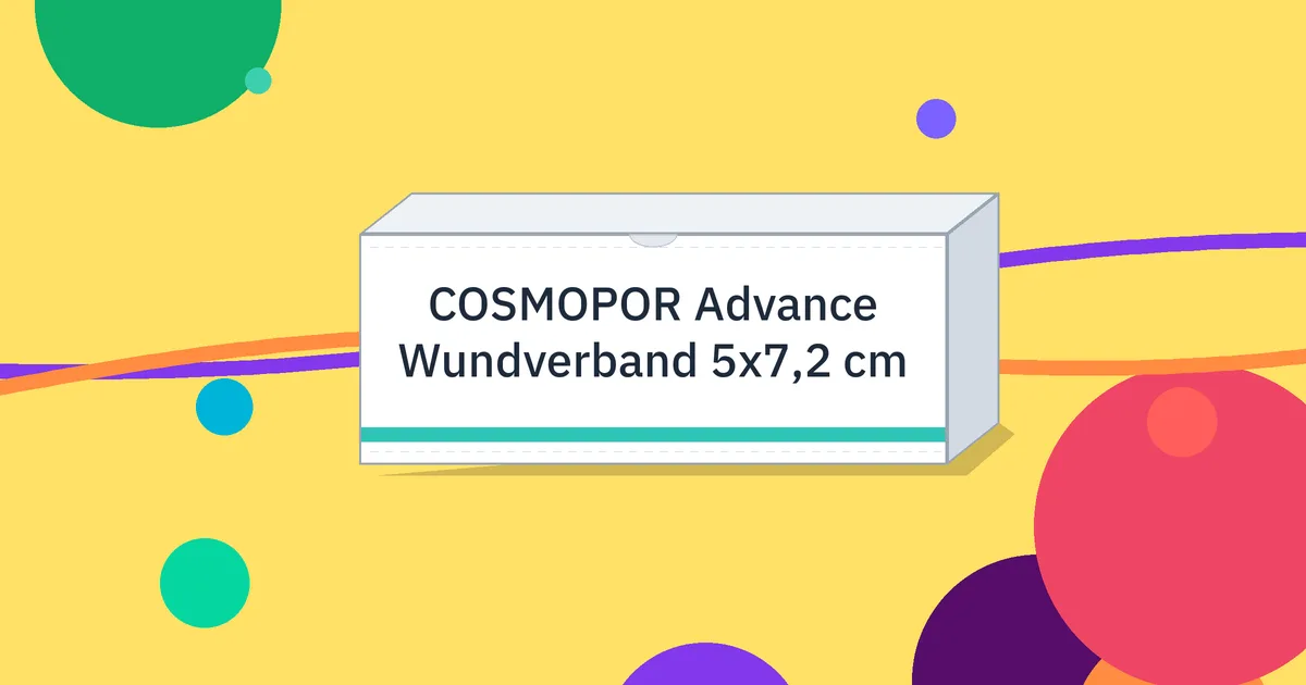 Symbolbild: Packung mit der Aufschrift COSMOPOR Advance Wundverband 5x7,2 cm (PZN 19533319) – Verfügbarkeit und Bezug in Apotheken in Frankfurt am Main