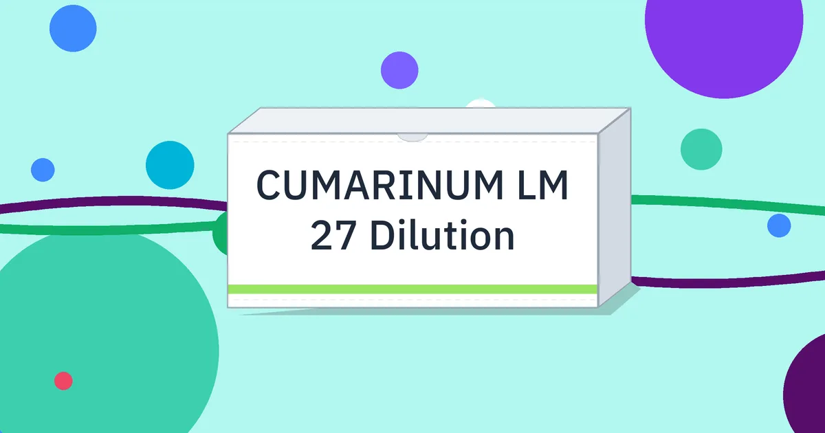 Symbolbild: Packung mit der Aufschrift CUMARINUM LM 27 Dilution (PZN 12837016) – Verfügbarkeit und Bezug in Apotheken in Frankfurt am Main