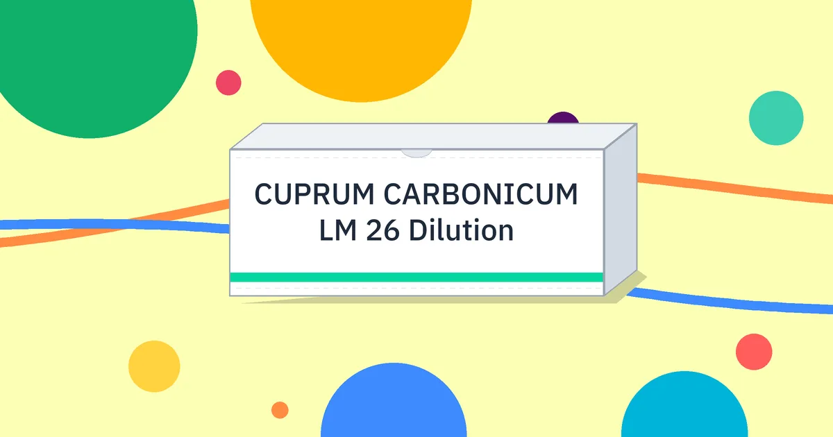 Symbolbild: Packung mit der Aufschrift CUPRUM CARBONICUM LM 26 Dilution (PZN 17853480) – Verfügbarkeit und Bezug in Apotheken in Frankfurt am Main