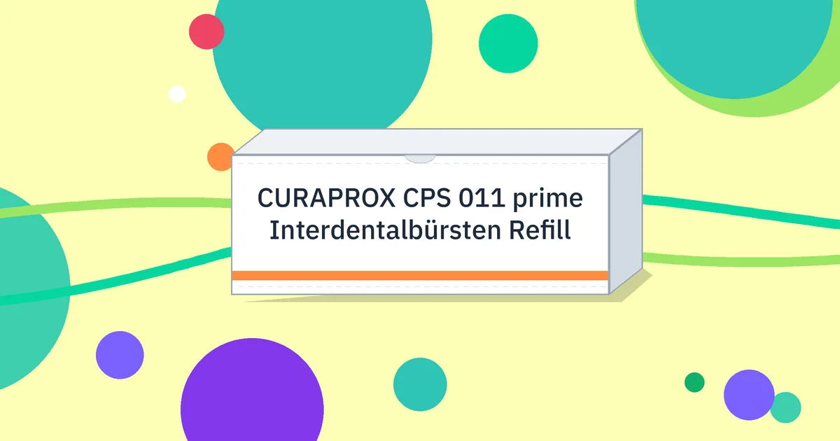 Symbolbild: Packung mit der Aufschrift CURAPROX CPS 011 prime Interdentalbürsten Refill (PZN 16166441) – Verfügbarkeit und Bezug in Apotheken in Frankfurt am Main