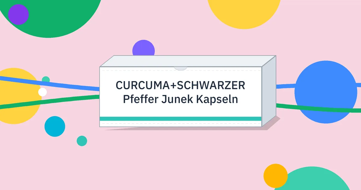 Symbolbild: Packung mit der Aufschrift CURCUMA+SCHWARZER Pfeffer Junek Kapseln (PZN 16235053) – Verfügbarkeit und Bezug in Apotheken in Frankfurt am Main