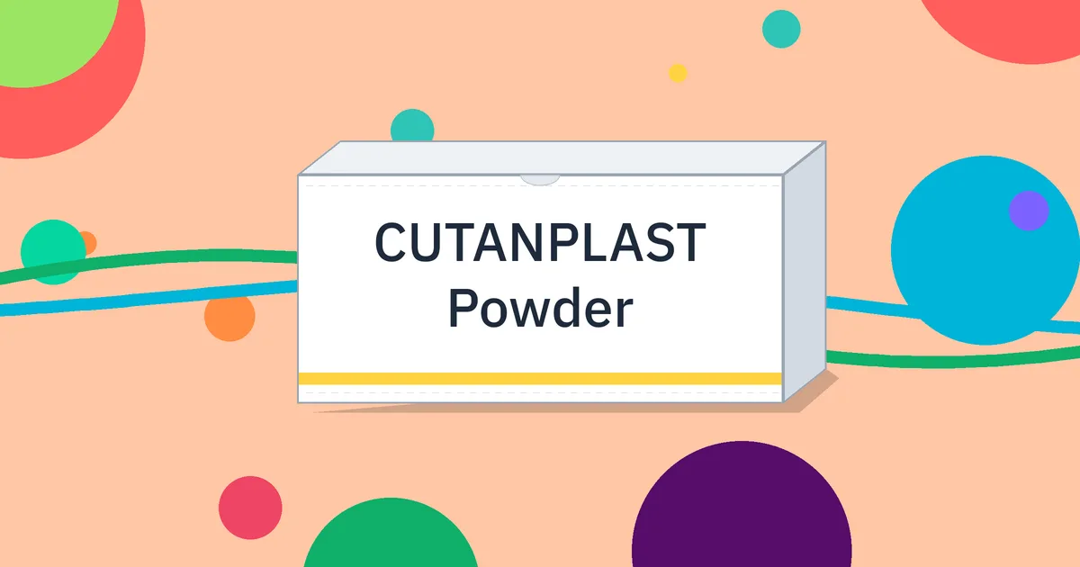 Symbolbild: Packung mit der Aufschrift CUTANPLAST Powder (PZN 12425302) – Verfügbarkeit und Bezug in Apotheken in Frankfurt am Main