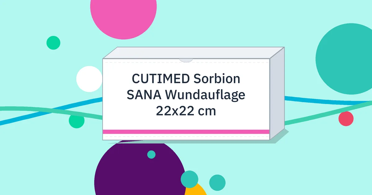 Symbolbild: Packung mit der Aufschrift CUTIMED Sorbion SANA Wundauflage 22x22 cm (PZN 11361675) – Verfügbarkeit und Bezug in Apotheken in Frankfurt am Main